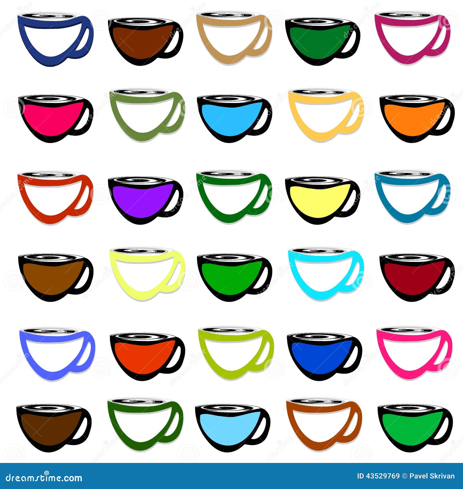COULEUR de tasses de café illustration stock. Illustration du isolement ...