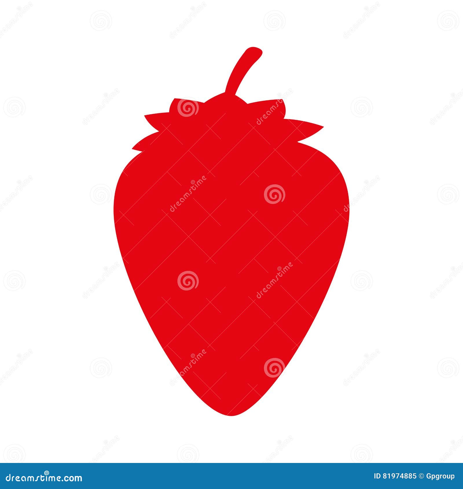 Couleur Rouge De Silhouette Avec Le Fruit De Fraise Illustration Stock ...