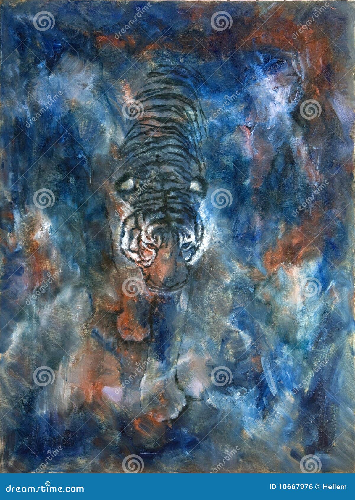 Couleurs de bleu de tigre illustration stock. Illustration du ...