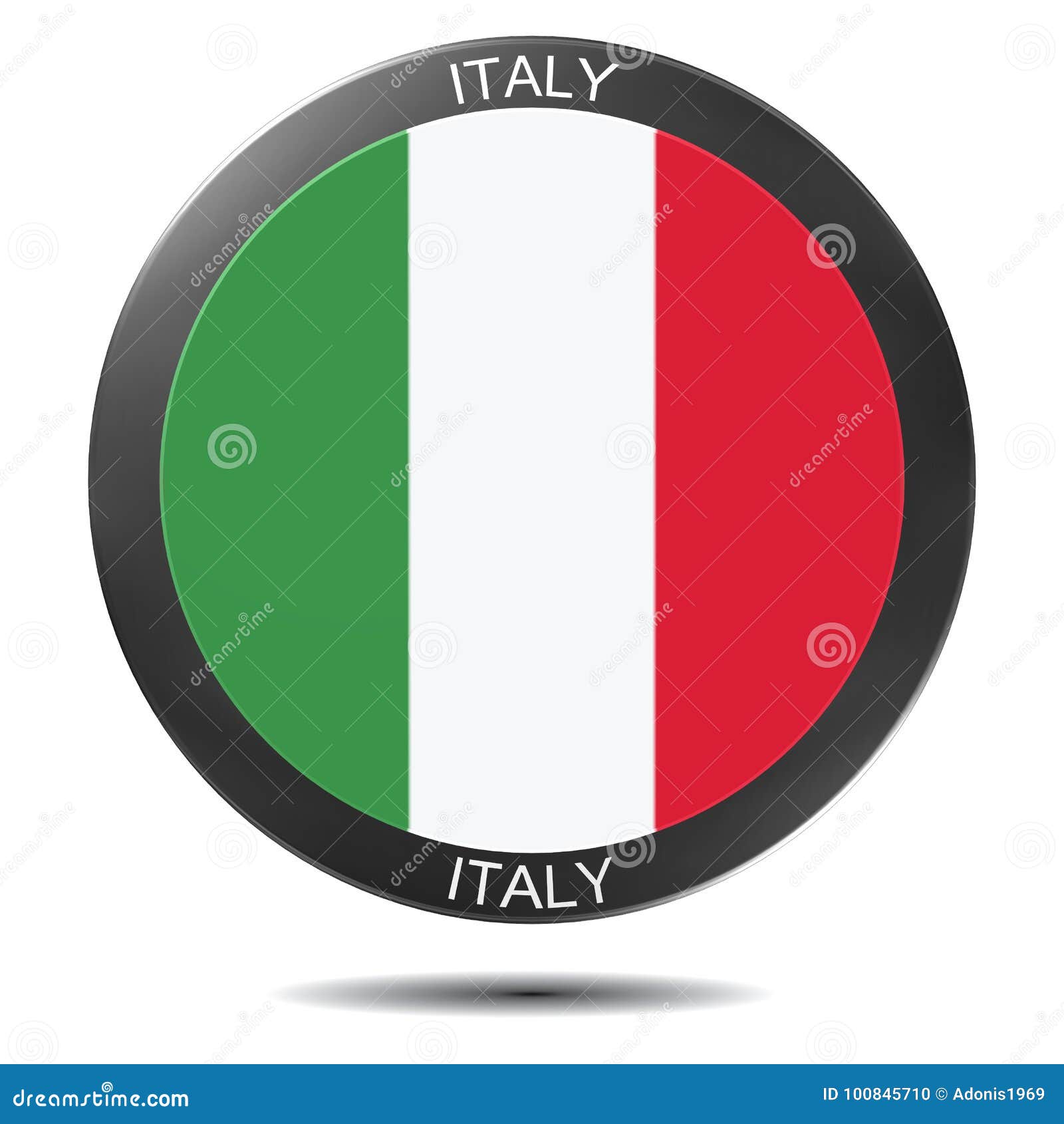 Couleurs De Drapeau De L'Italie Sur Le Label Rond Illustration Stock ...
