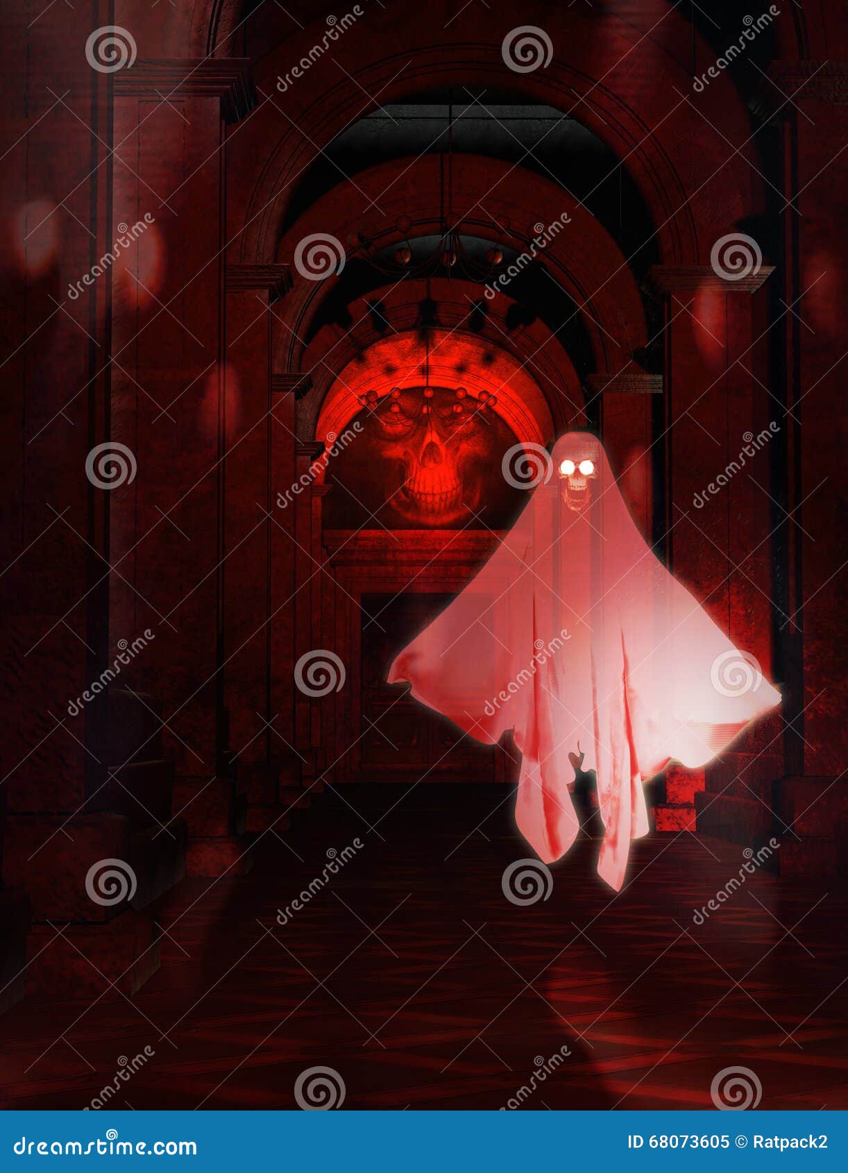Couloir Effrayant Avec Ghost Image stock - Image du blanc, crainte ...