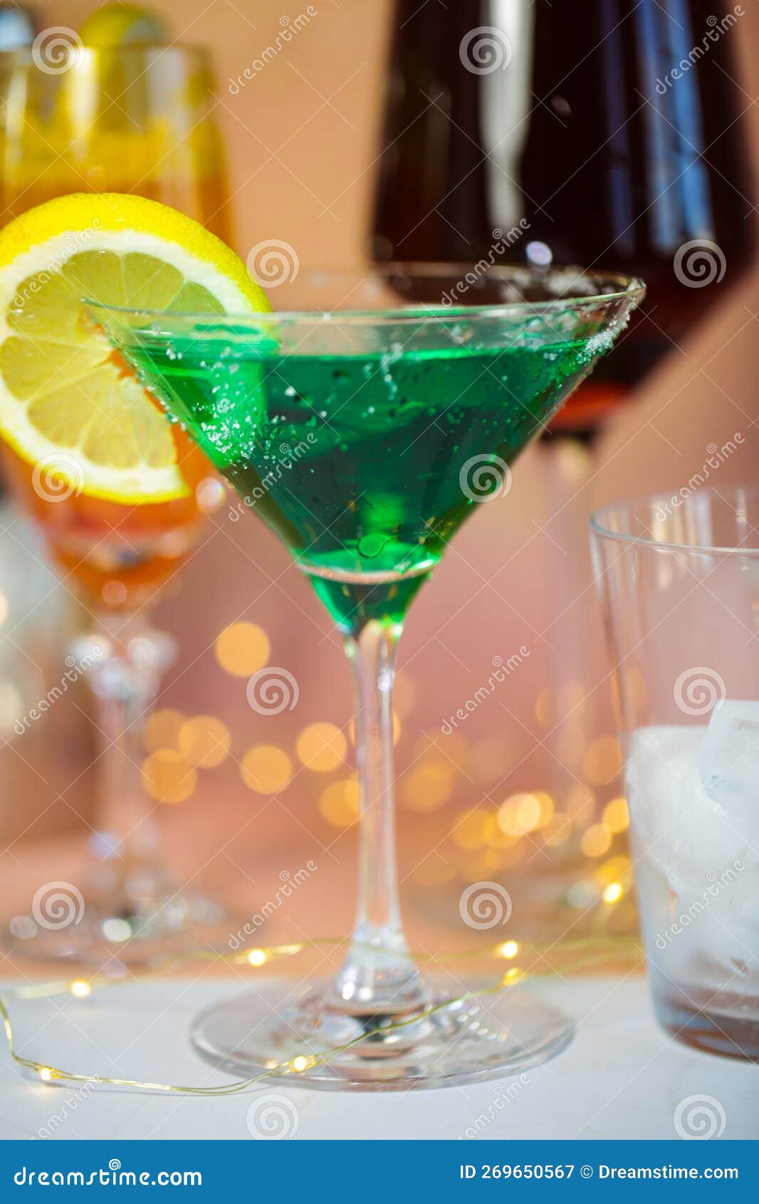 Coulorful Cocktails with Lights in Background Stock Image - Image of ...