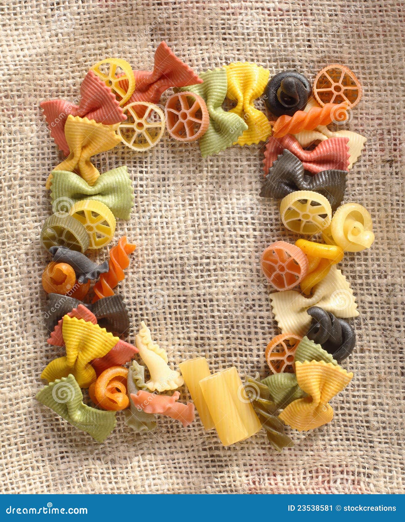 Coulorful Pasta Frame stock image. Image of rigati, colourful - 23538581