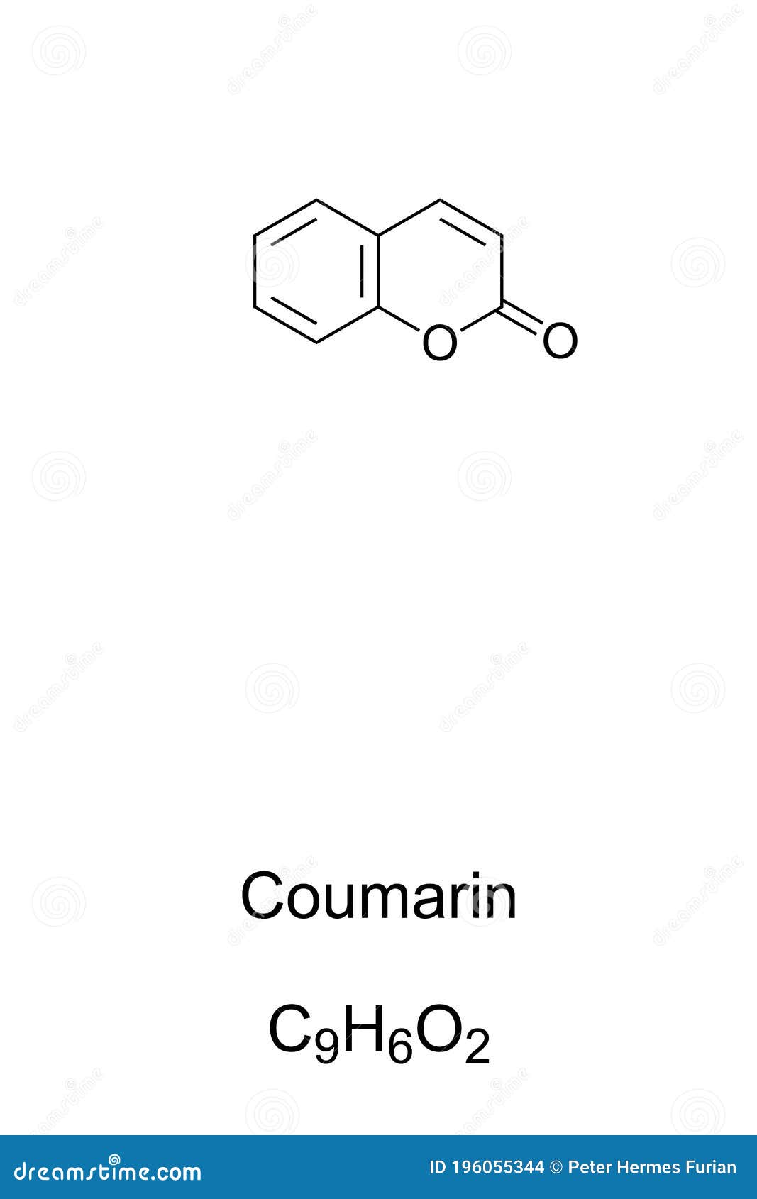 Coumarin, Artificial Vanilla Substitute, Chemical Structure and Formula ...