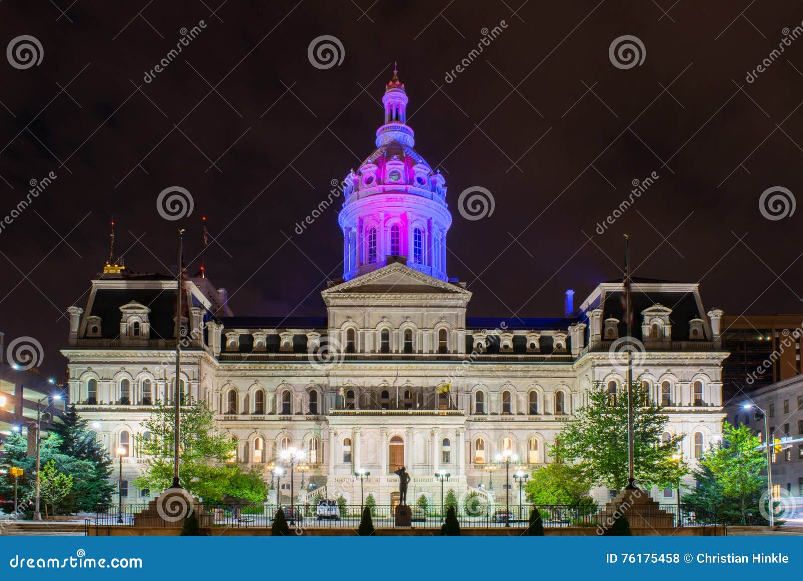 Council Building in Baltimore, Maryland during Night Time Stock Photo ...