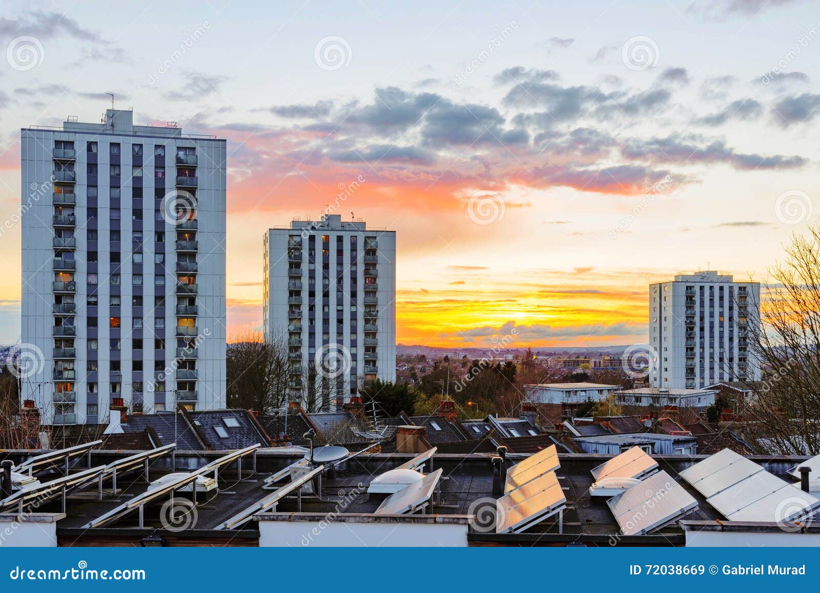 Council estates in London stock image. Image of roof - 72038669