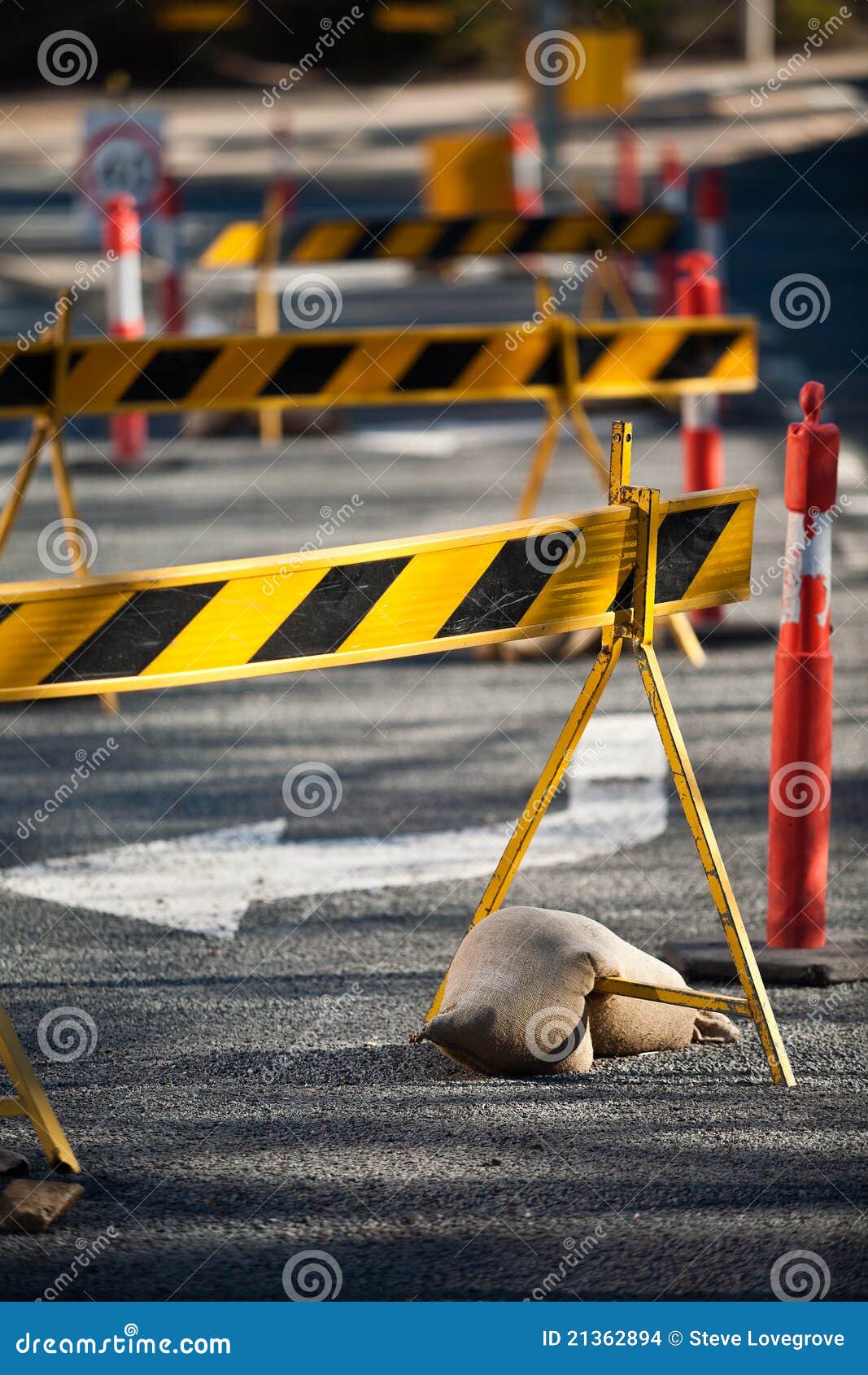 Council road blocks stock photo. Image of industrial - 21362894