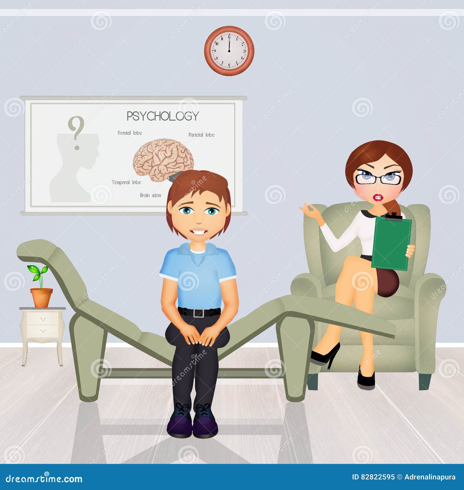 Counselling and Assistance of a Psychologist Stock Illustration ...