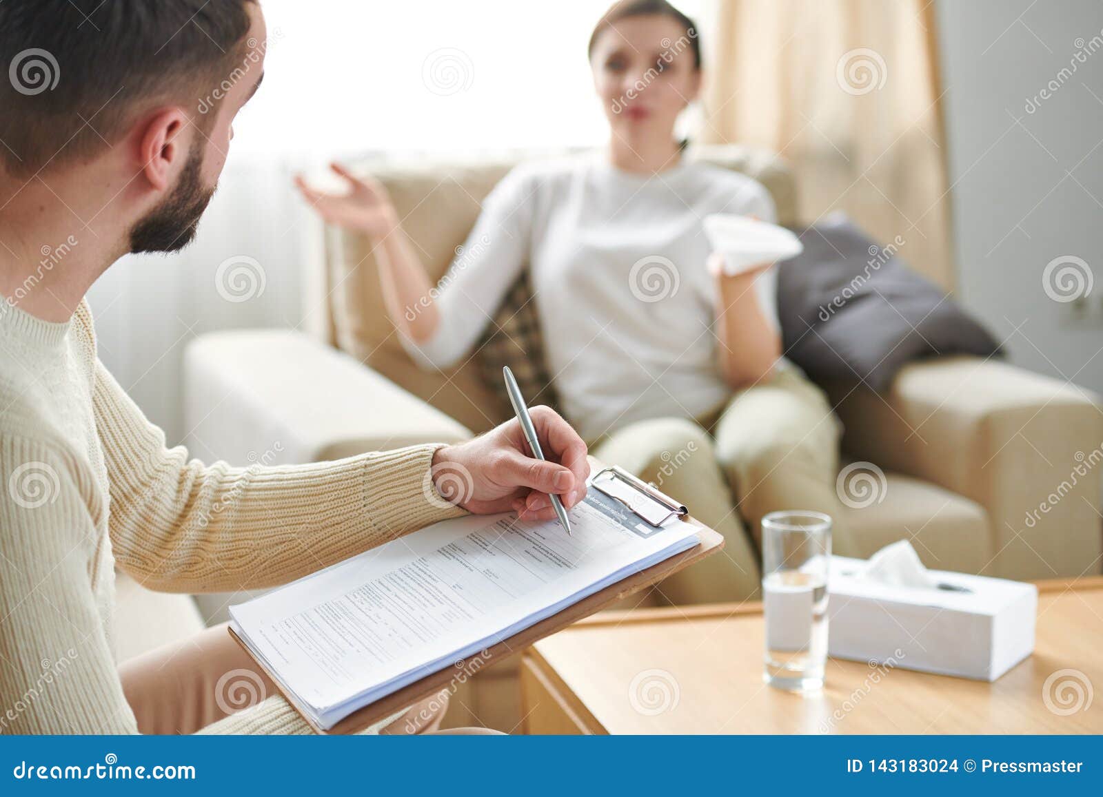 Counselor with document stock photo. Image of ballpoint - 143183024