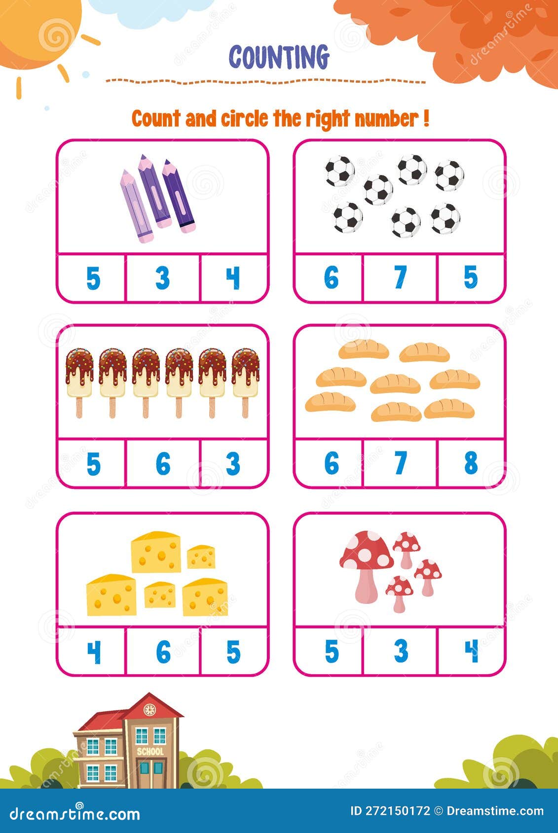 Count and Circle the Numbers Corresponding To the Number of Foods Stock ... Count and Circle the Numbers Corresponding To the Number of Foods Stock ...