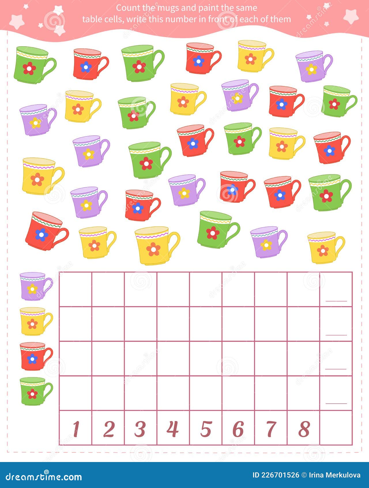 Count the Circles, Fill in the Same Number of Cells in the Table, Write ...