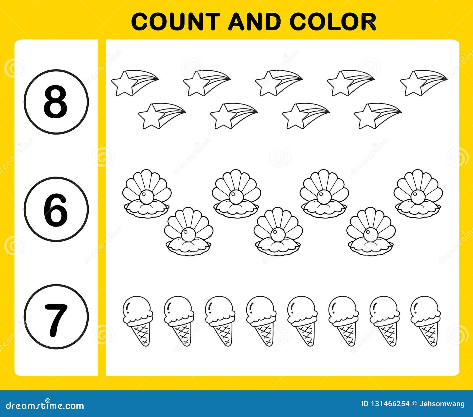 Count and color stock vector. Illustration of educate - 131466254