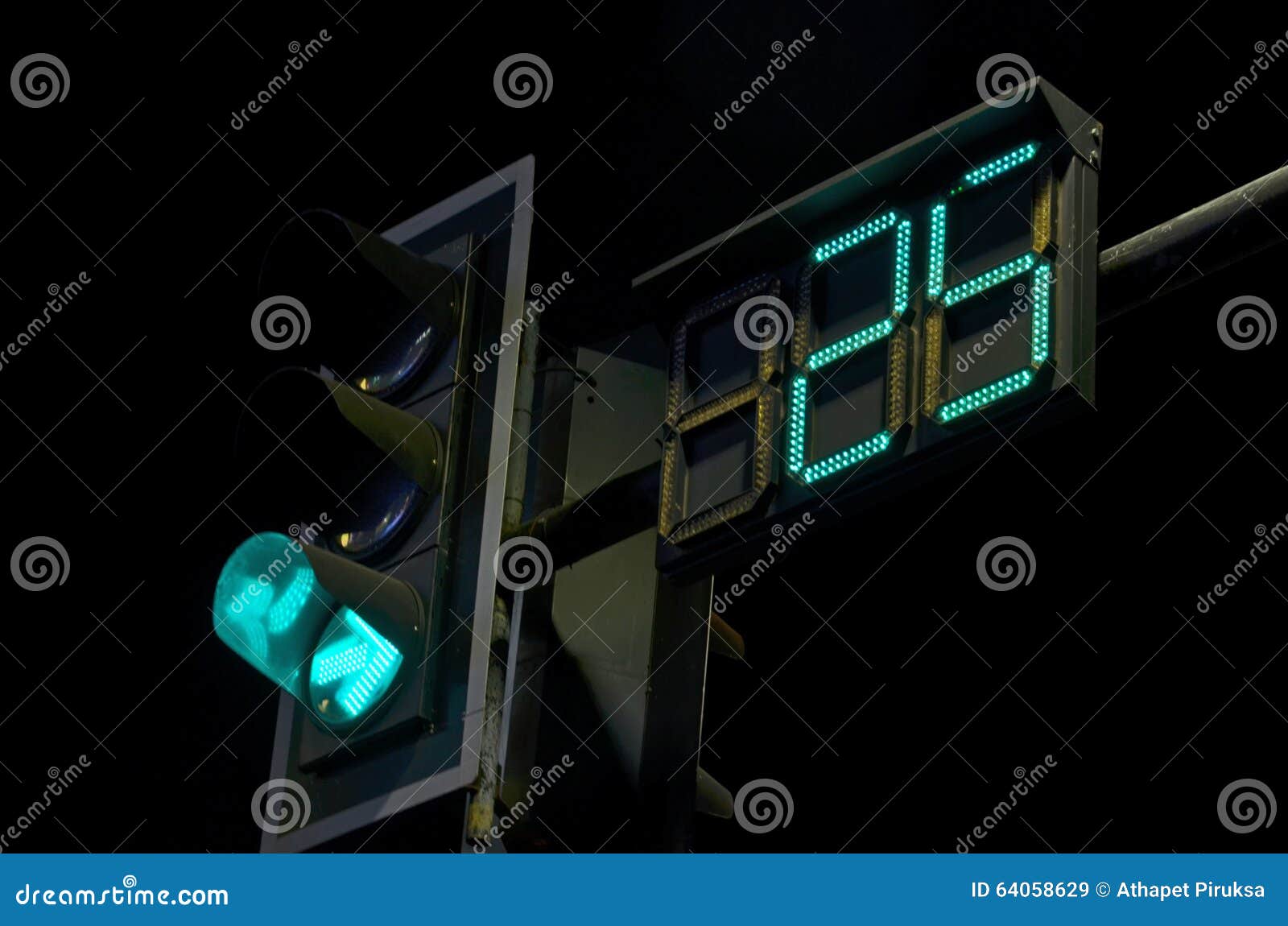 Count Down Watch and Green Light Time Stock Image - Image of concept ...