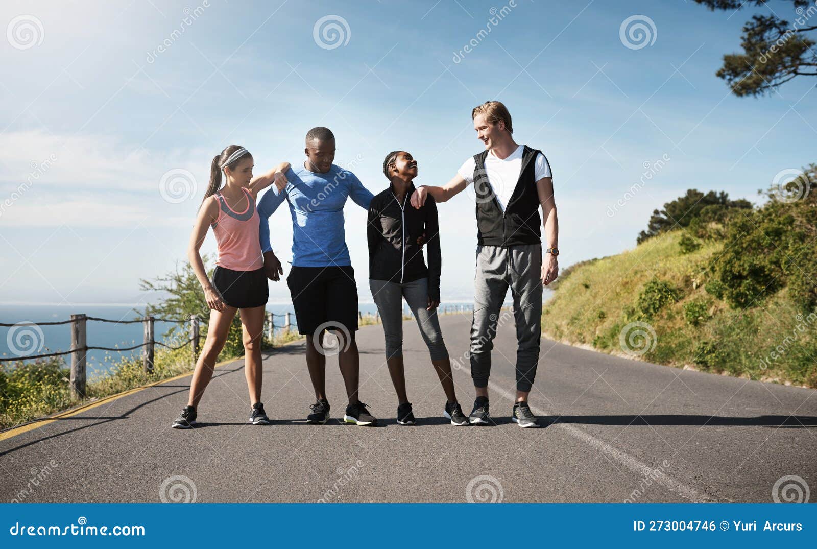We Count on Each Other for Motivation. a Group of People Out Exercising ...
