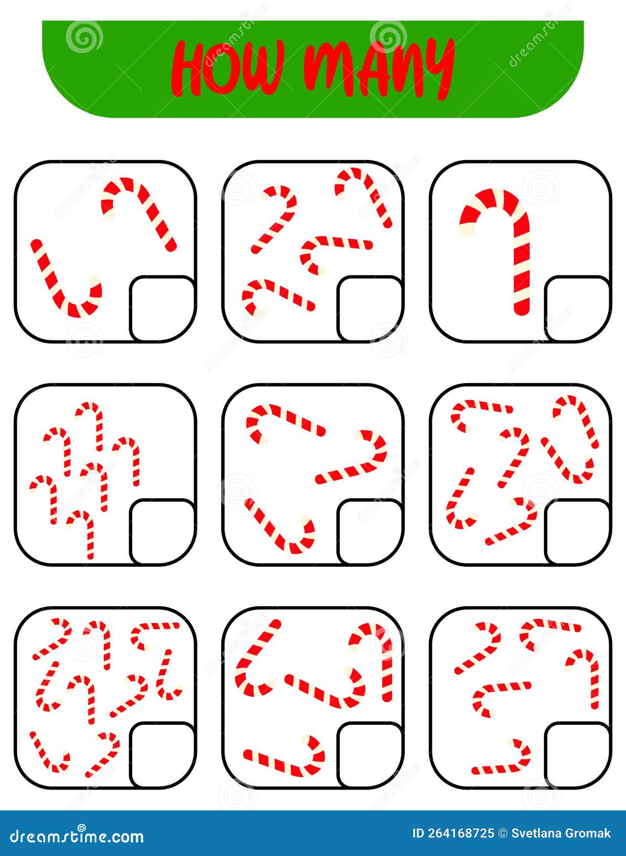 Count How Many Candies. Write Down the Answer Stock Vector ...