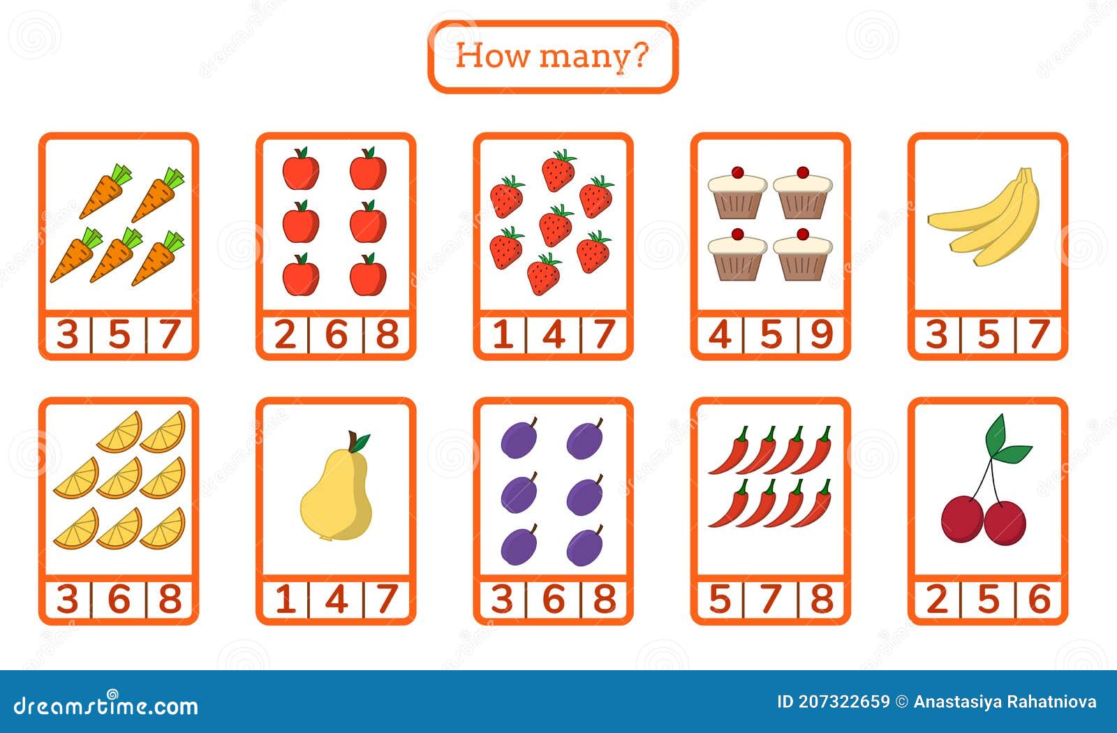 Count How Many. Educational Game for Children Stock Vector ...