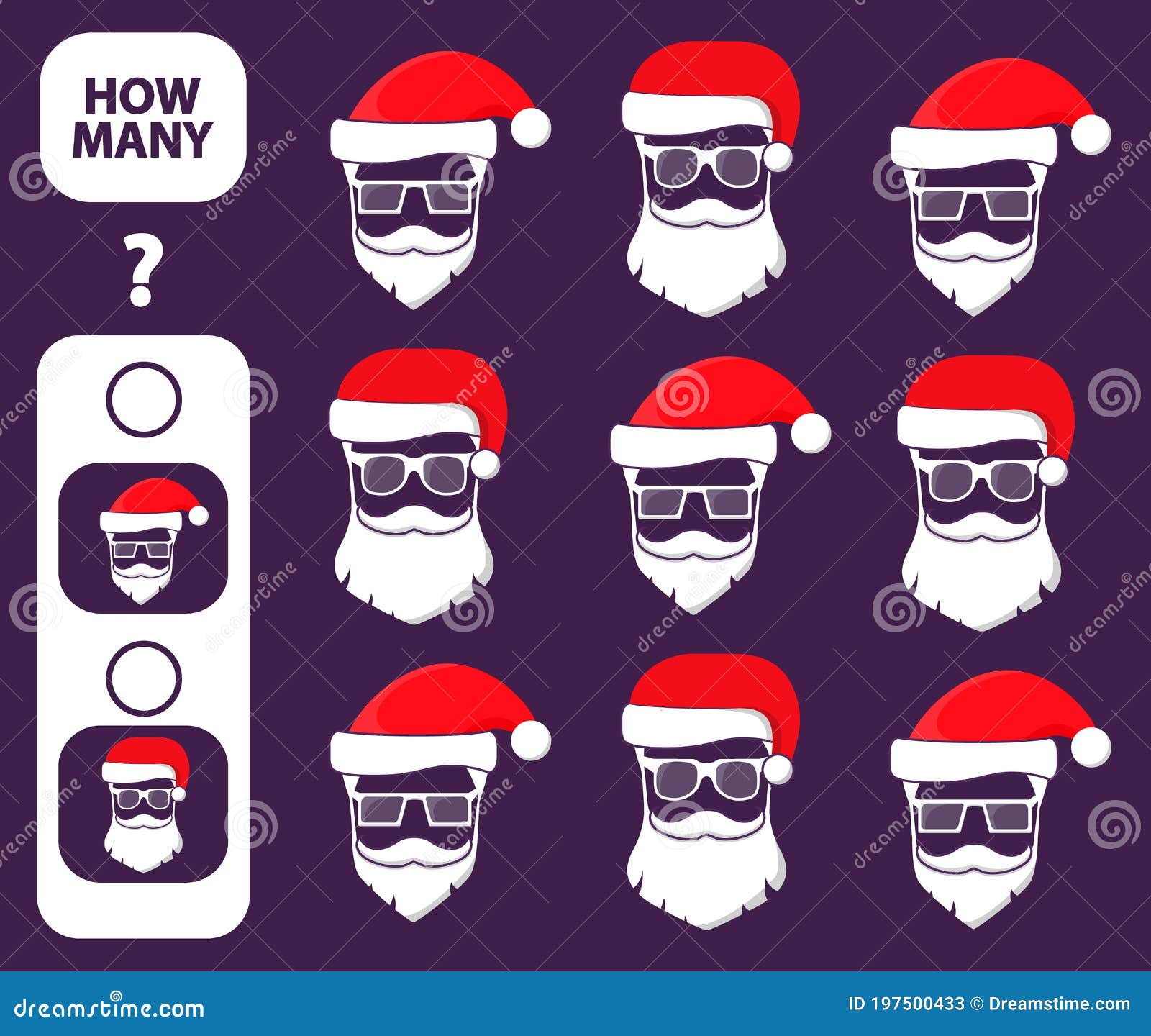 Count How Many Santa Claus is Educational Game. Maths Task Development ...