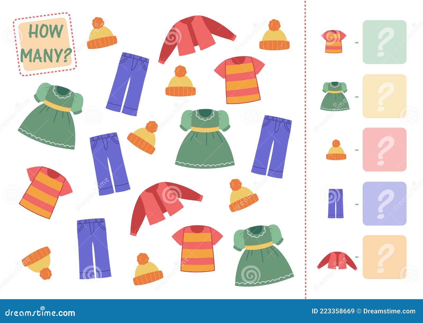 Count How Many Wardrobe Items, Clothes are Shown and Enter in the ...