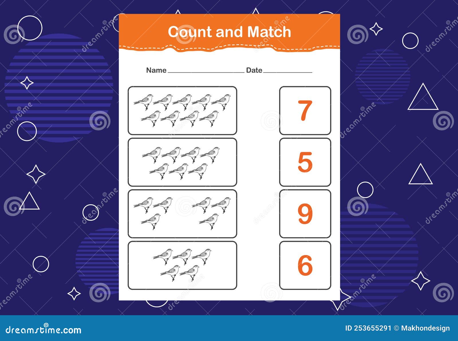Count and Match with the Correct Number. Count How Many Birds and ...