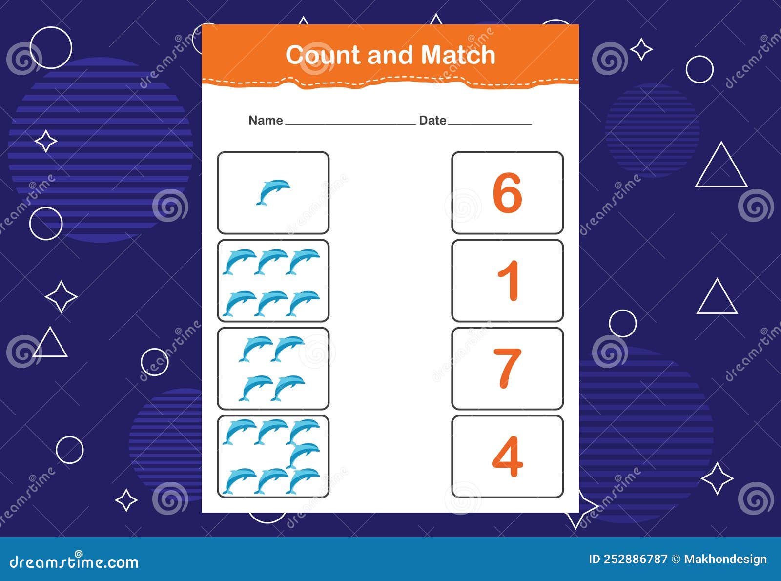 Count How Many Items and Choose the Correct Number Stock Vector ...