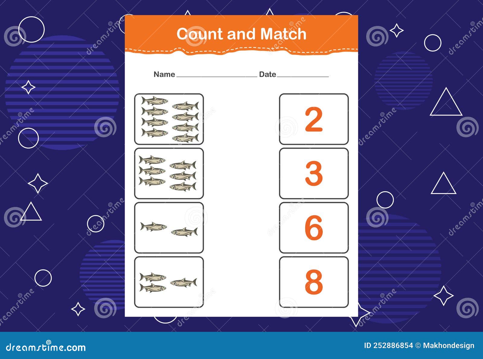 Count How Many Items and Choose the Correct Number Stock Vector ...
