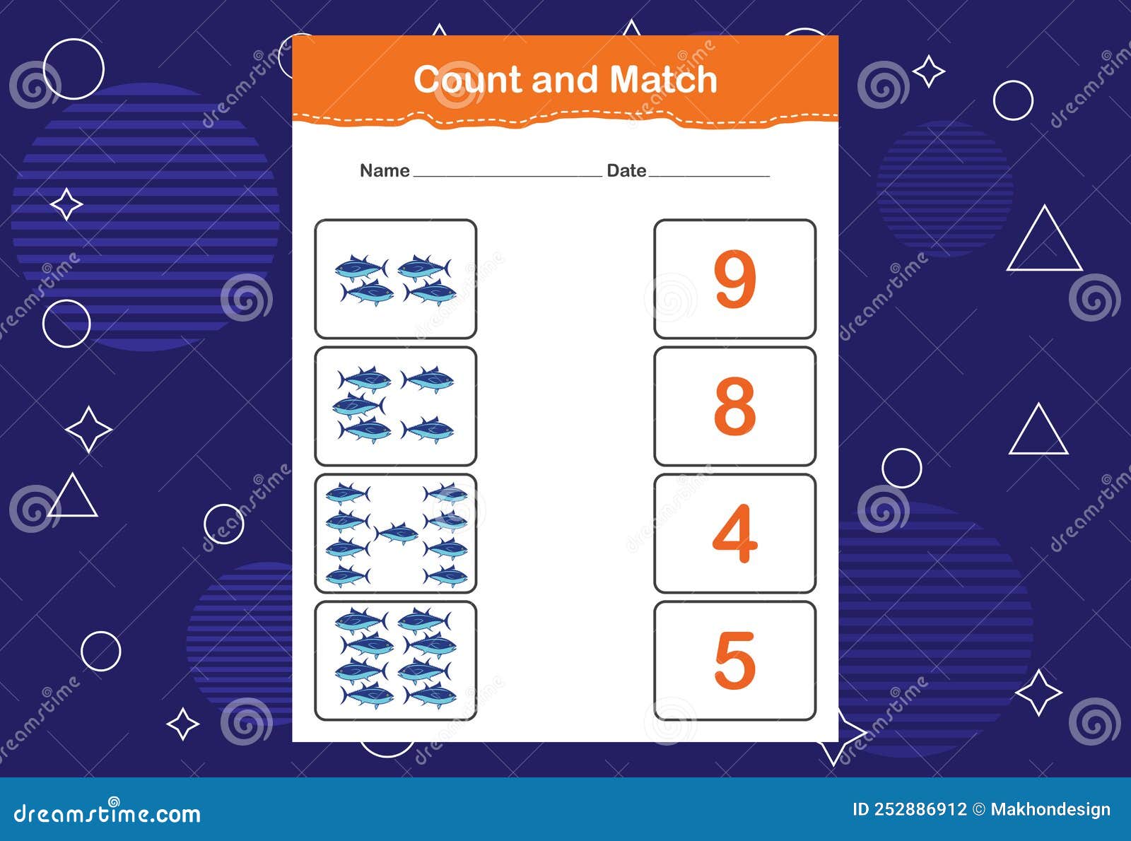 Count How Many Items and Choose the Correct Number Stock Vector ...
