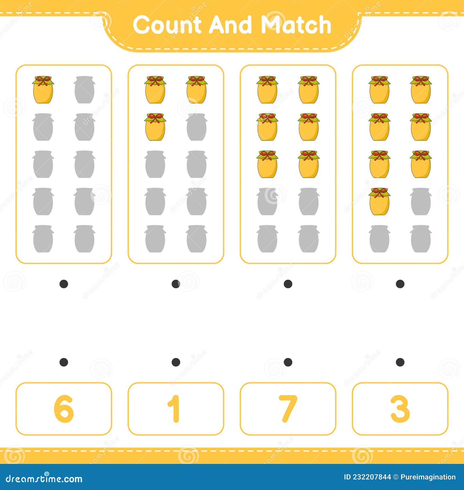 Count and Match, Count the Number of Jam and Match with the Right ...