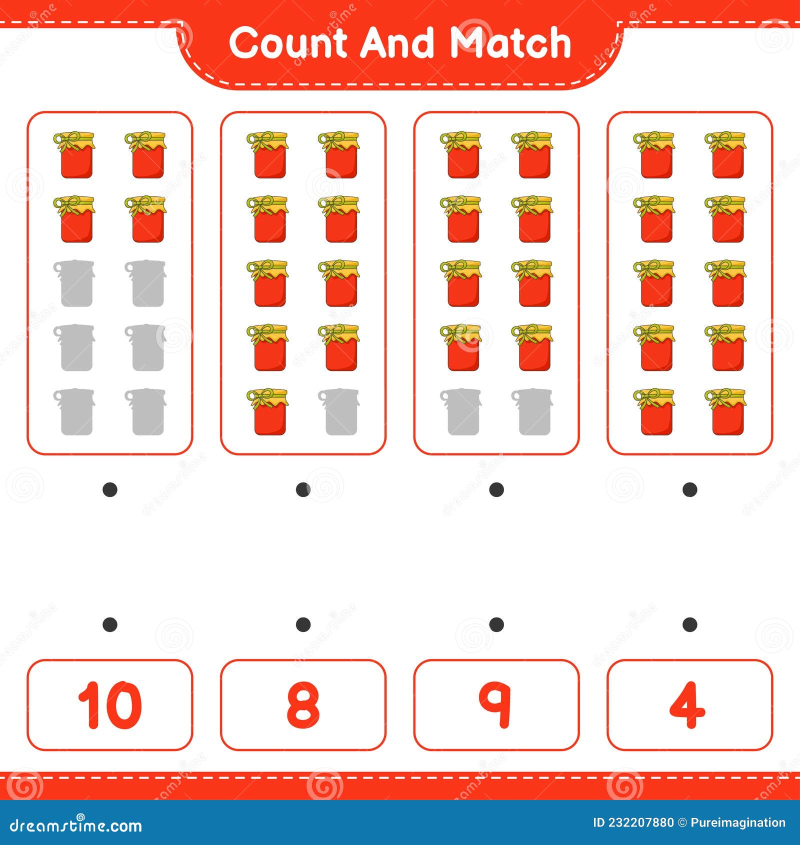Count and Match, Count the Number of Jam and Match with the Right ...