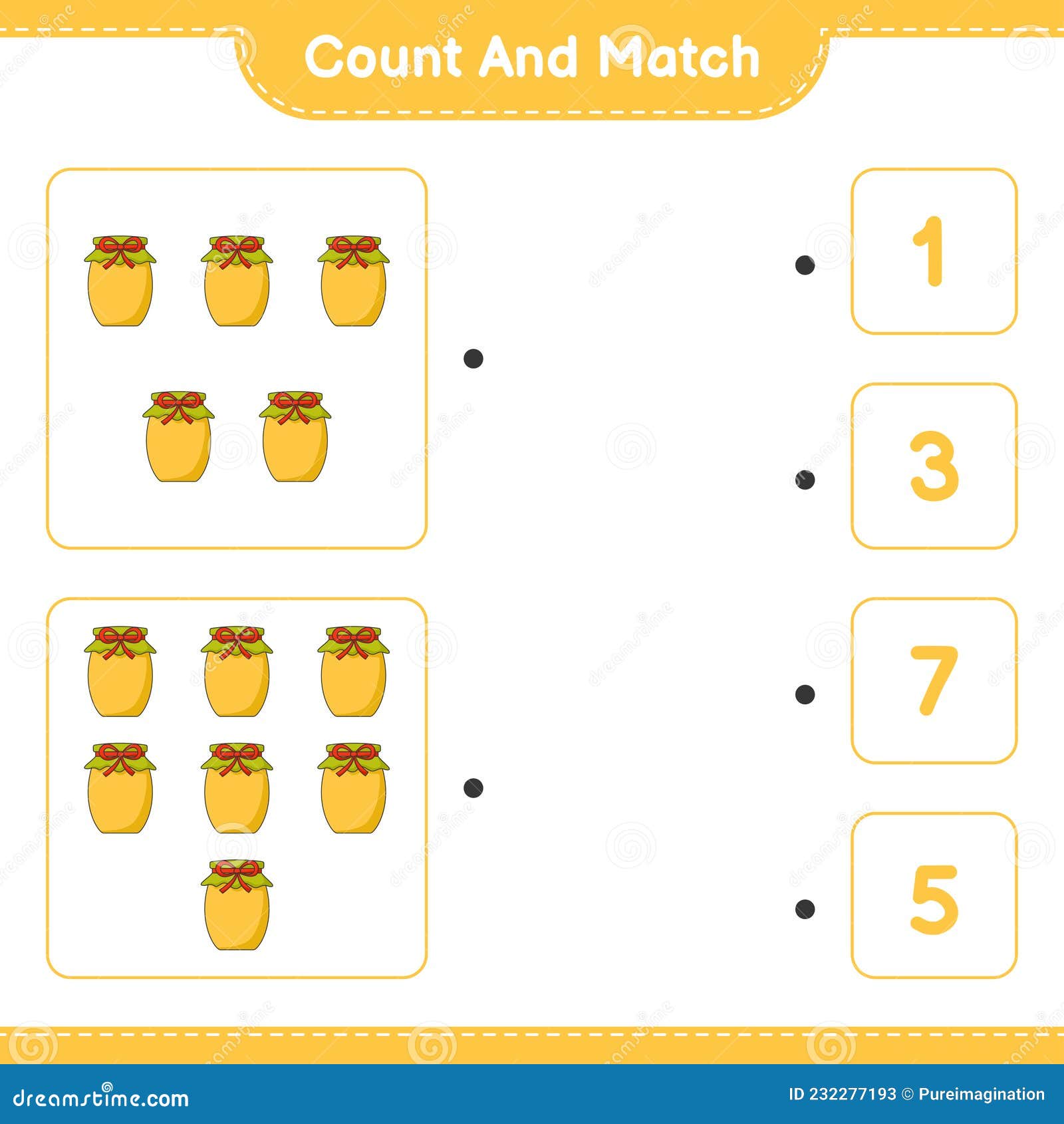 Count and Match, Count the Number of Jam and Match with the Right ...