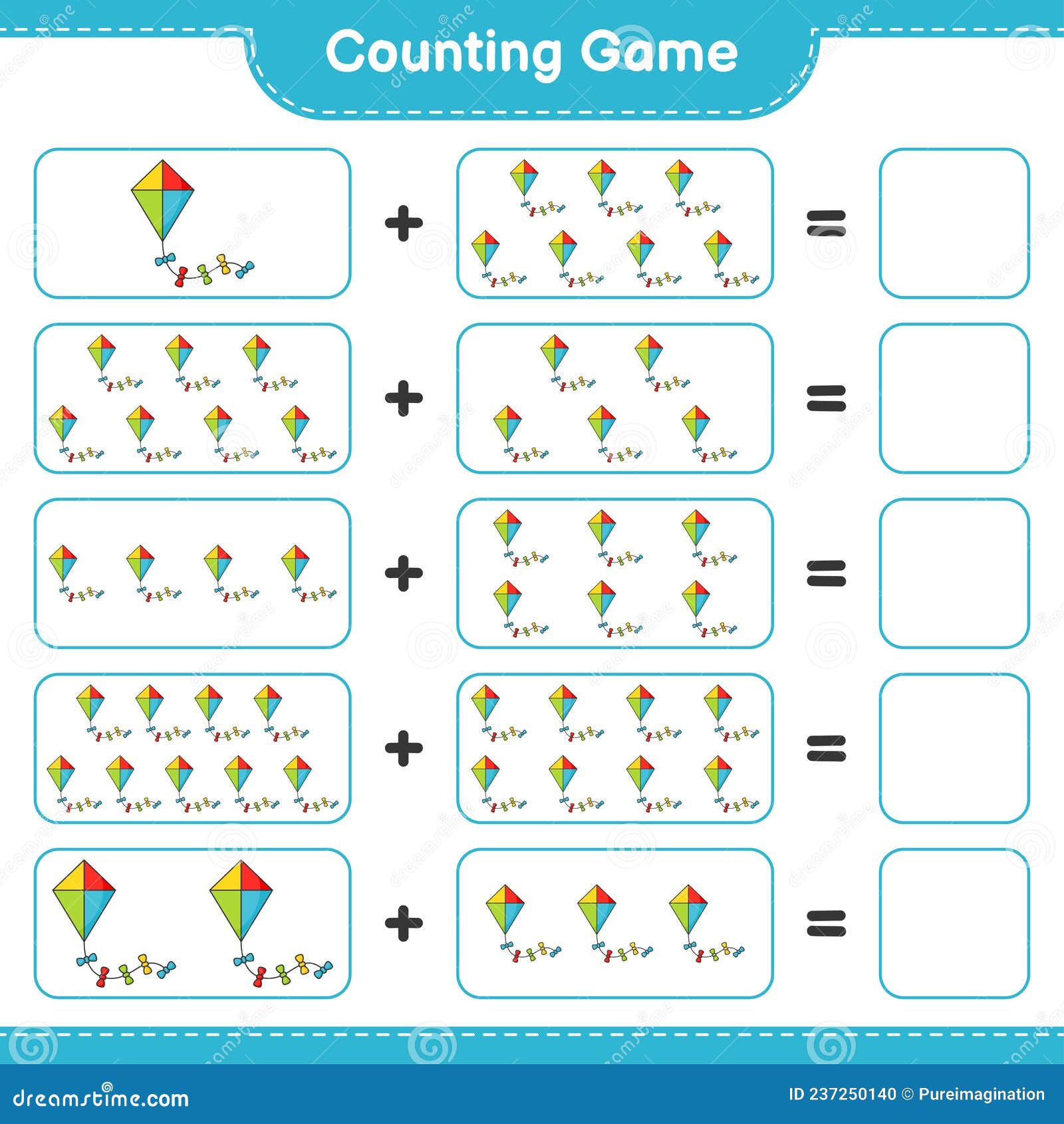 Count and Match, Count the Number of Kite and Match with the Right ...