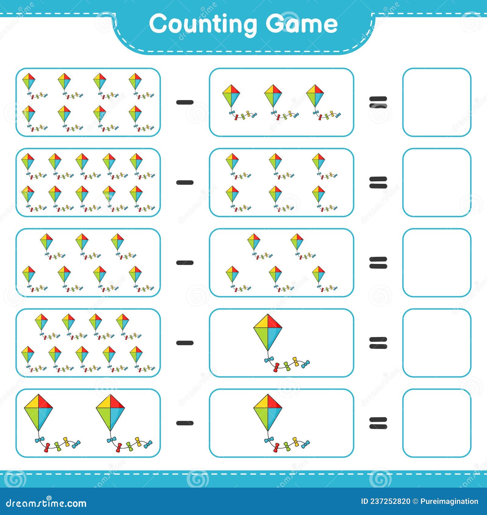 Count and Match, Count the Number of Kite and Match with the Right ...