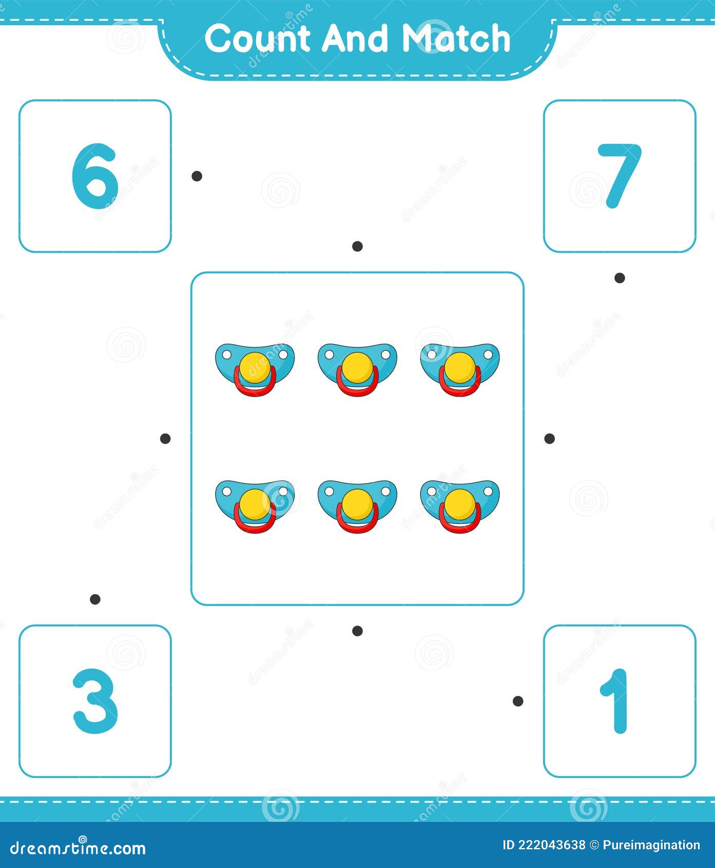 Count and Match, Count the Number of Pacifier and Match with the Right ...