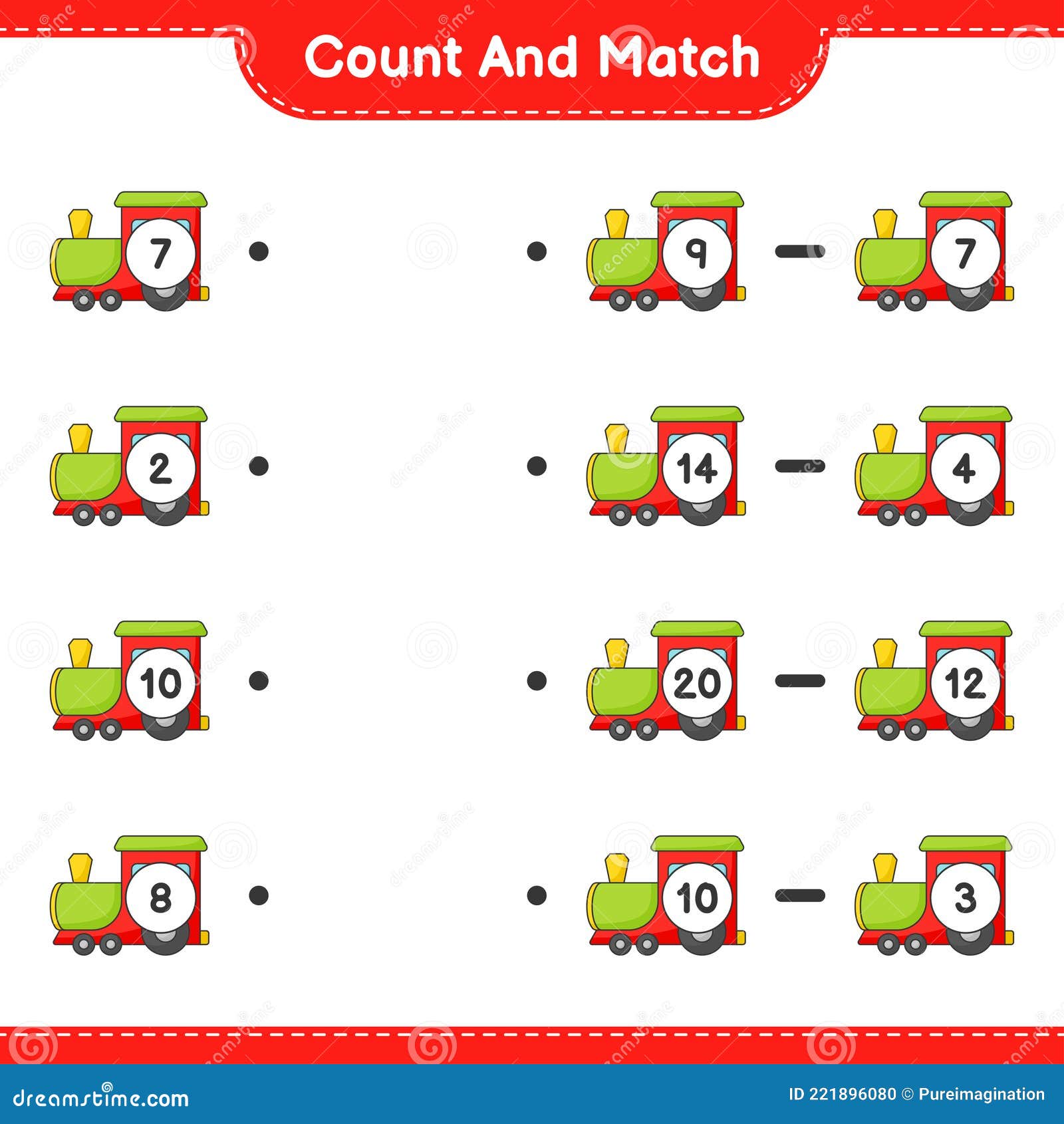 Count and Match, Count the Number of Train and Match with the Right ...