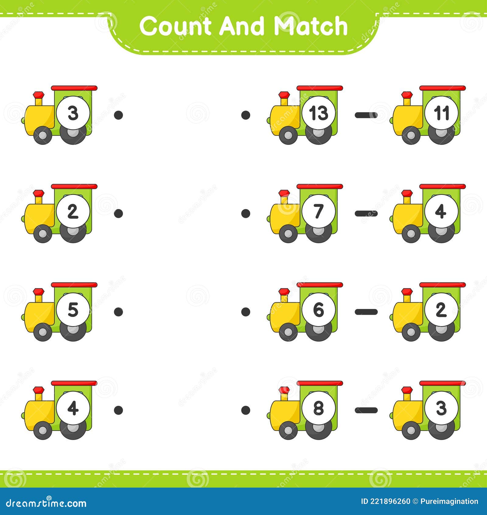 Count and Match, Count the Number of Train and Match with the Right ...