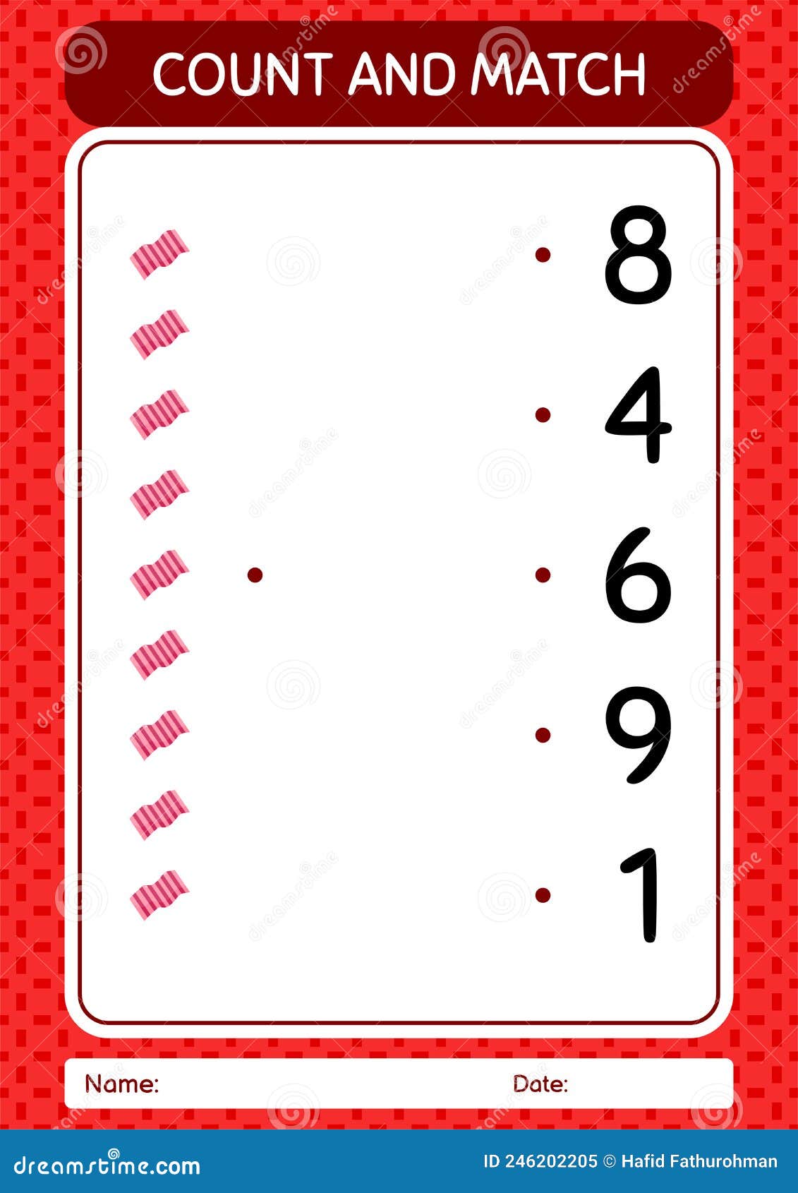 Count and Match Game with Towel. Worksheet for Preschool Kids, Kids ...