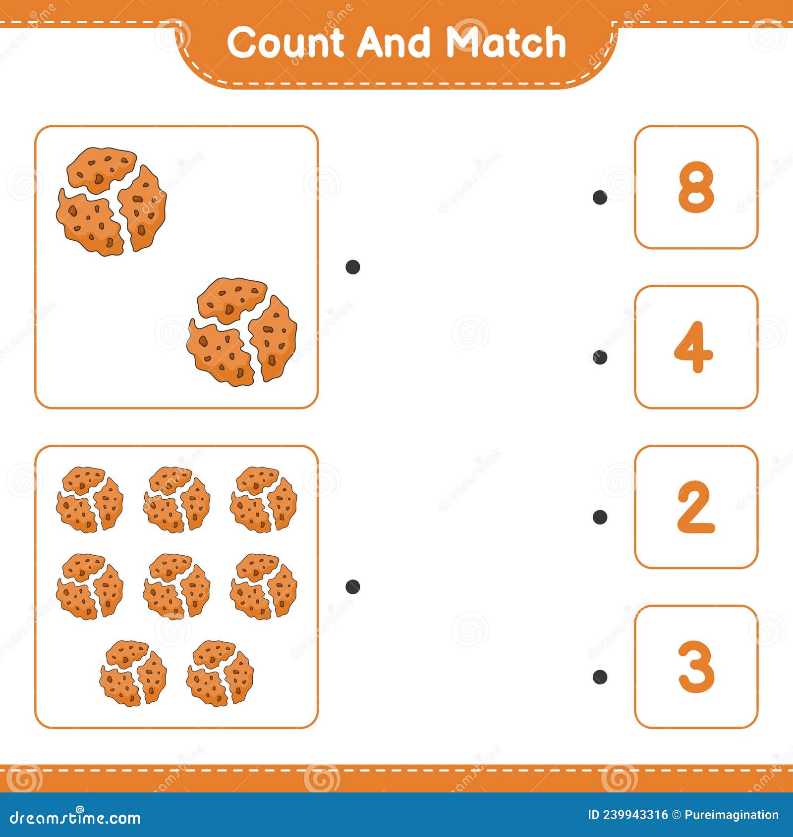 Count and Match, Count the Number of Cookie and Match with the Right ...