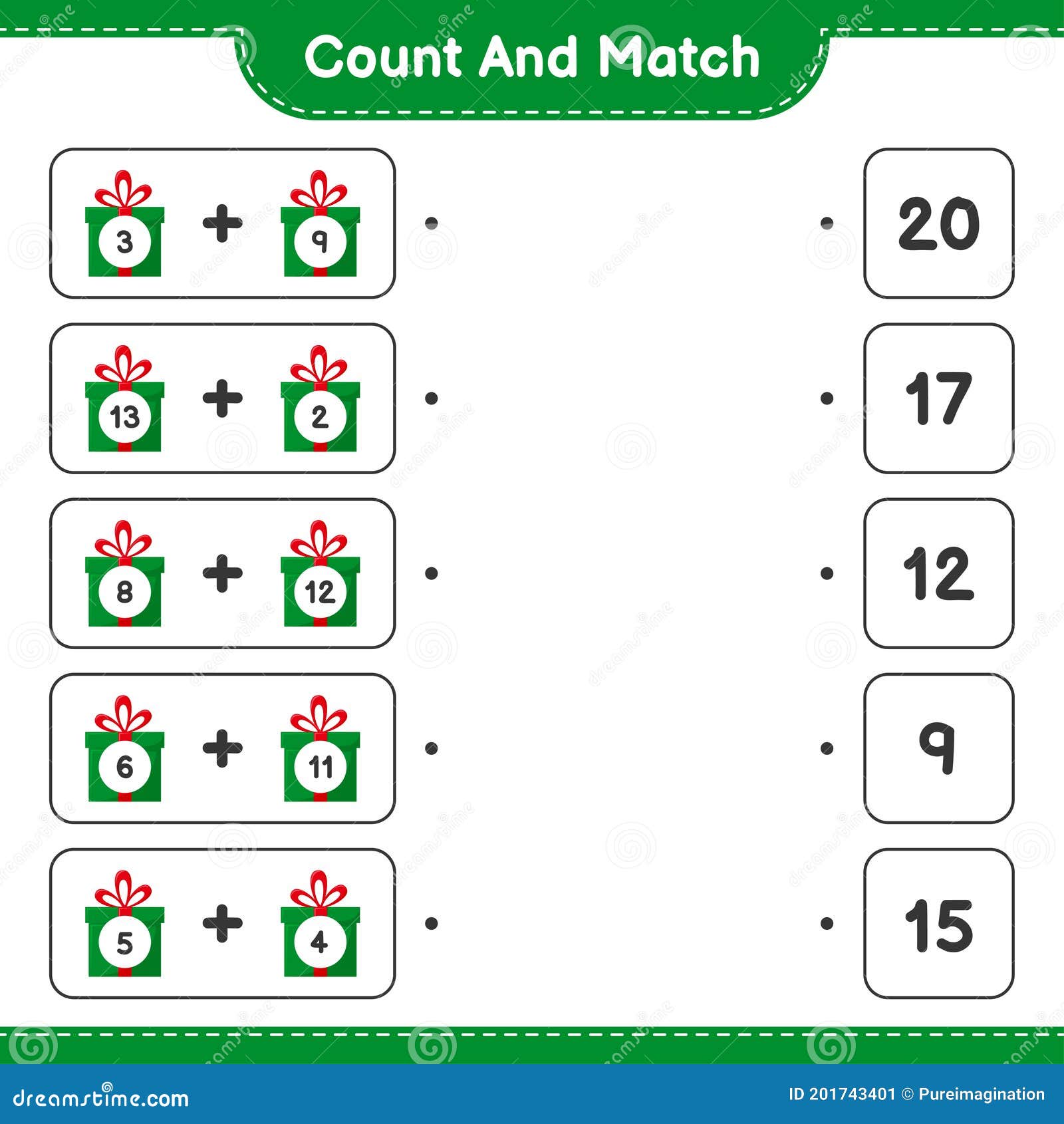 Count and Match, Count the Number of Gift Boxes and Match with Right ...