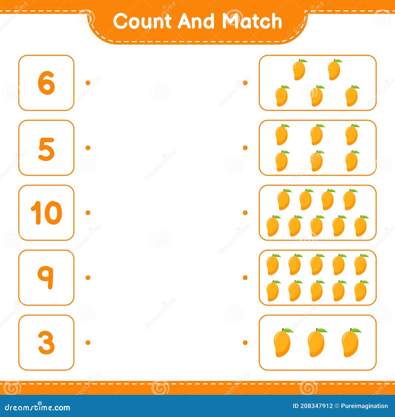 Count and Match, Count the Number of Mango and Match with Right Numbers ...