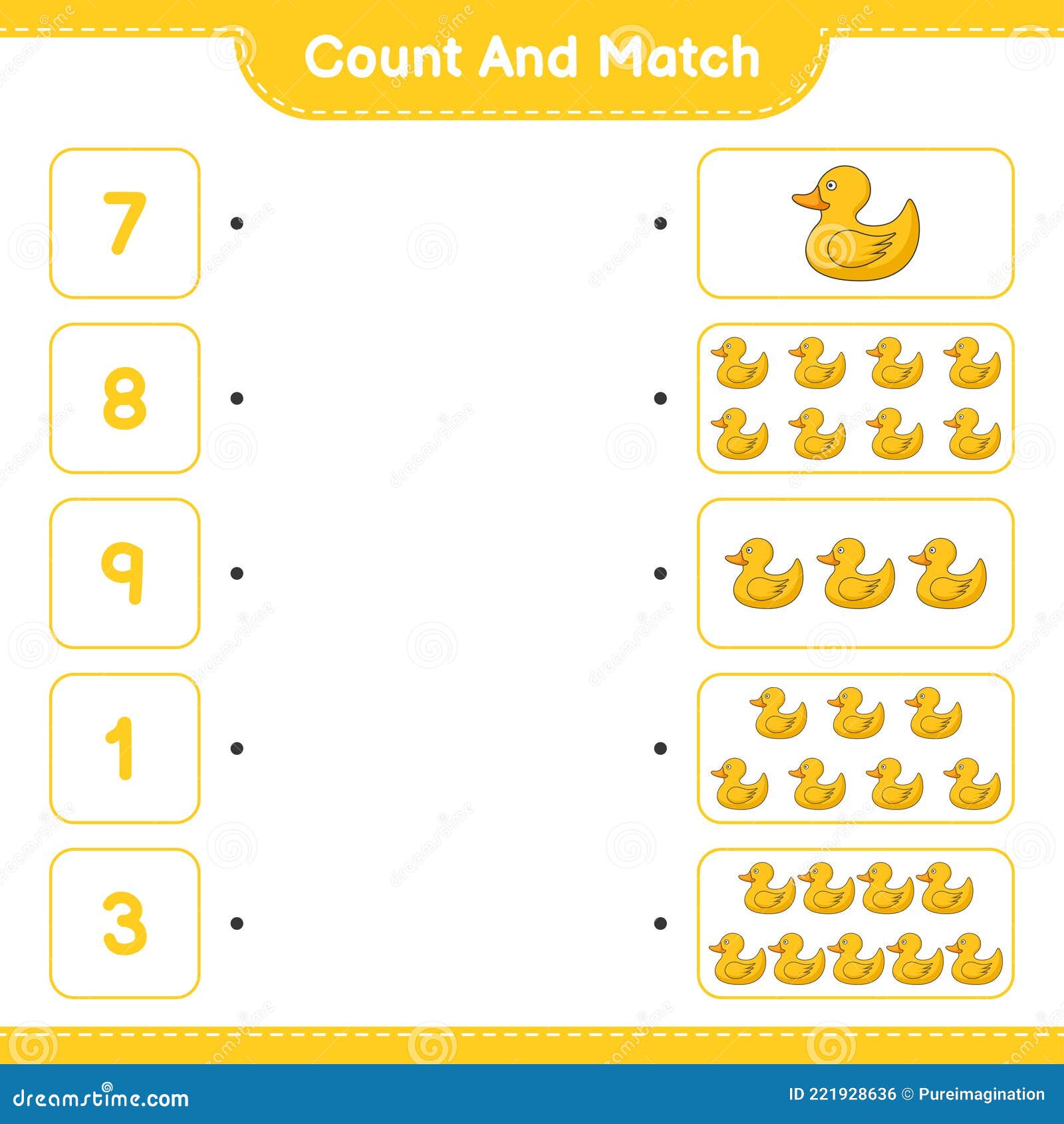 Count and Match, Count the Number of Rubber Duck and Match with the ...