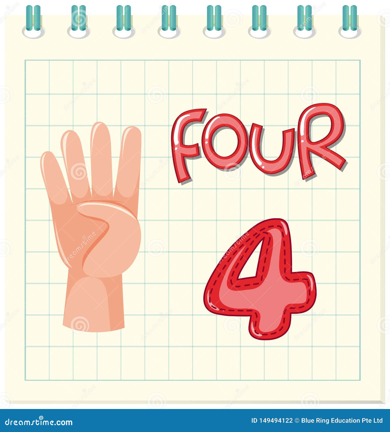 Count Number Four Worksheet Stock Vector - Illustration of clipart ...