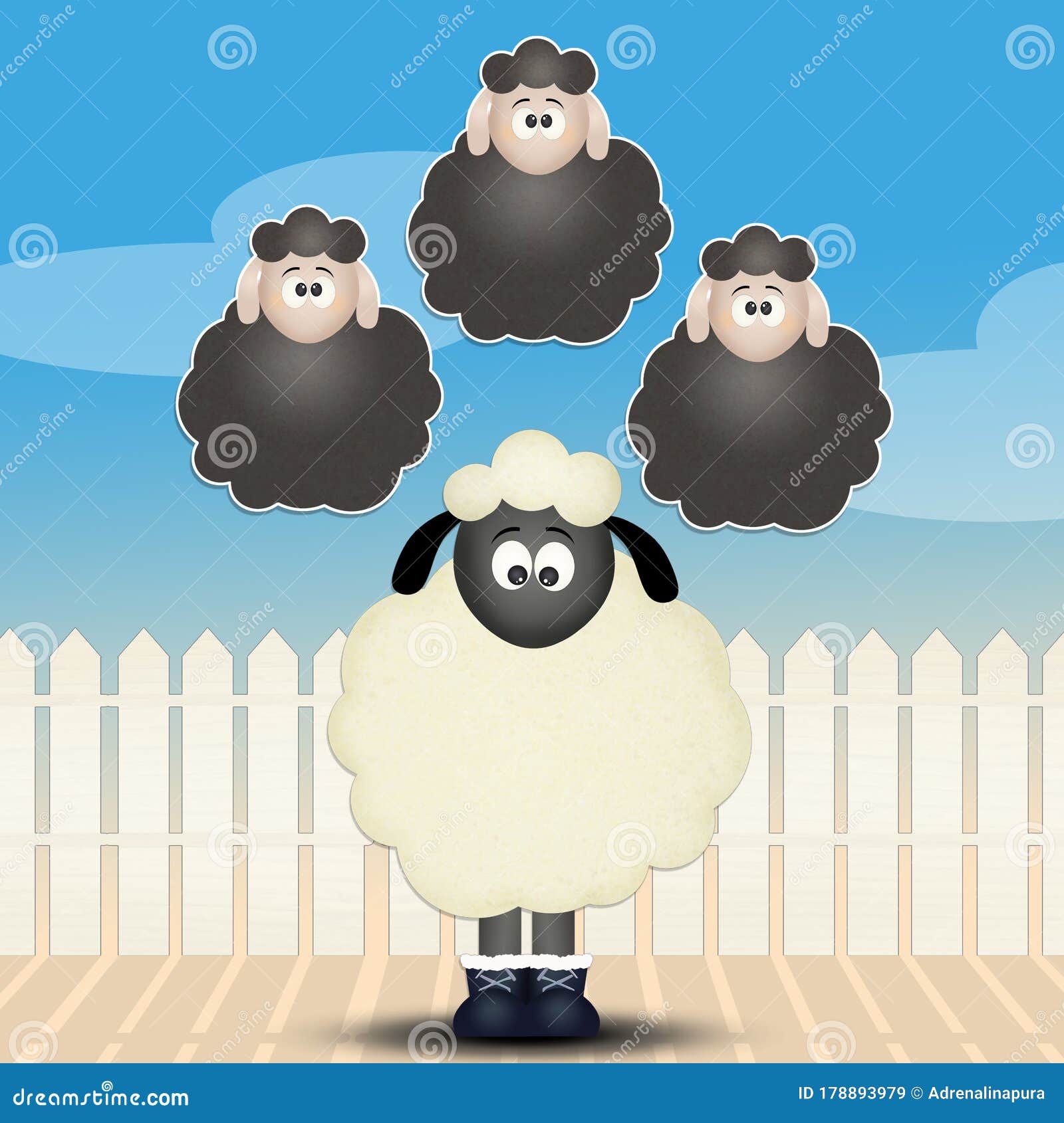 Count the sheep to sleep stock illustration. Illustration of shearing ...