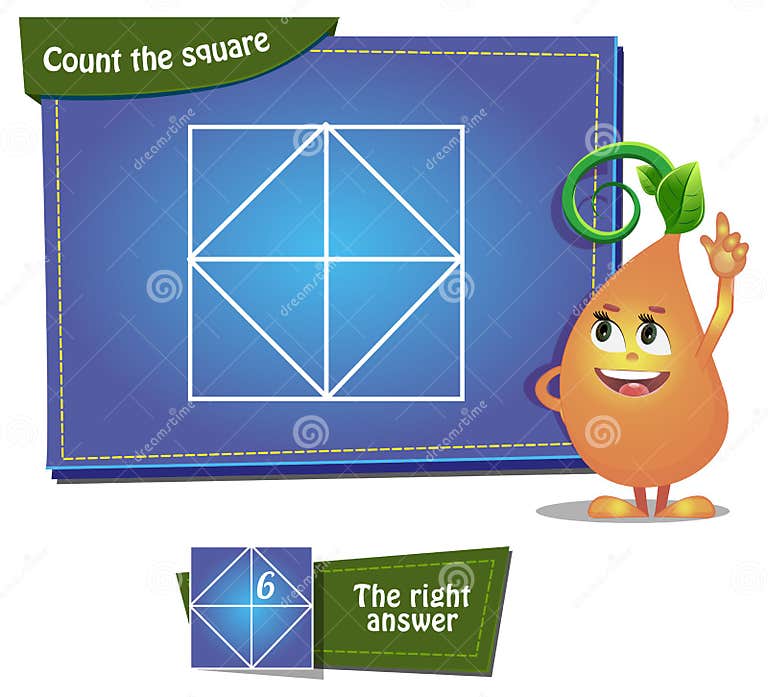 Count the squares 6 ansver stock illustration. Illustration of geometry ...