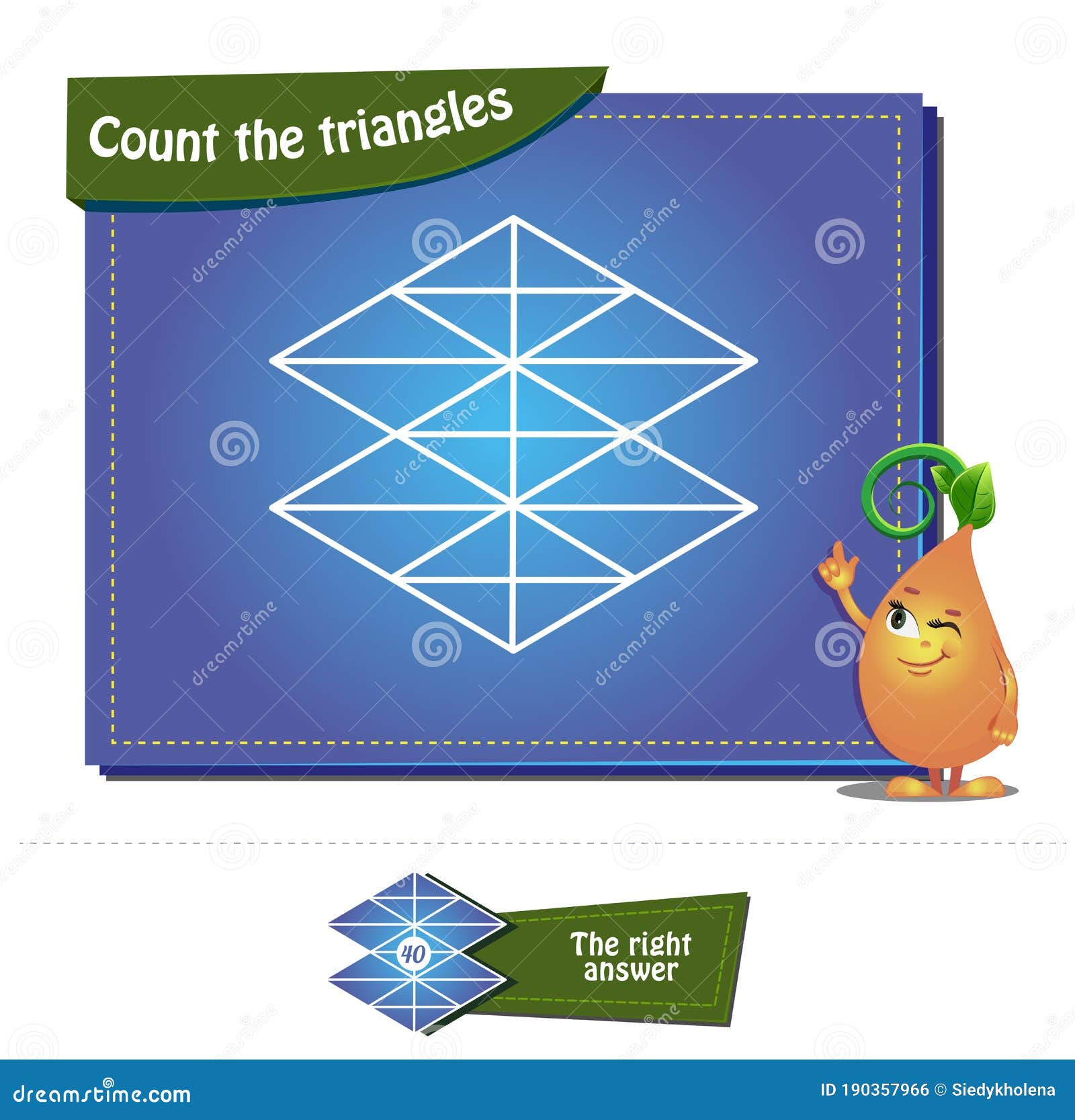 Count the Triangles 23 Brainteaser Stock Illustration - Illustration of ...