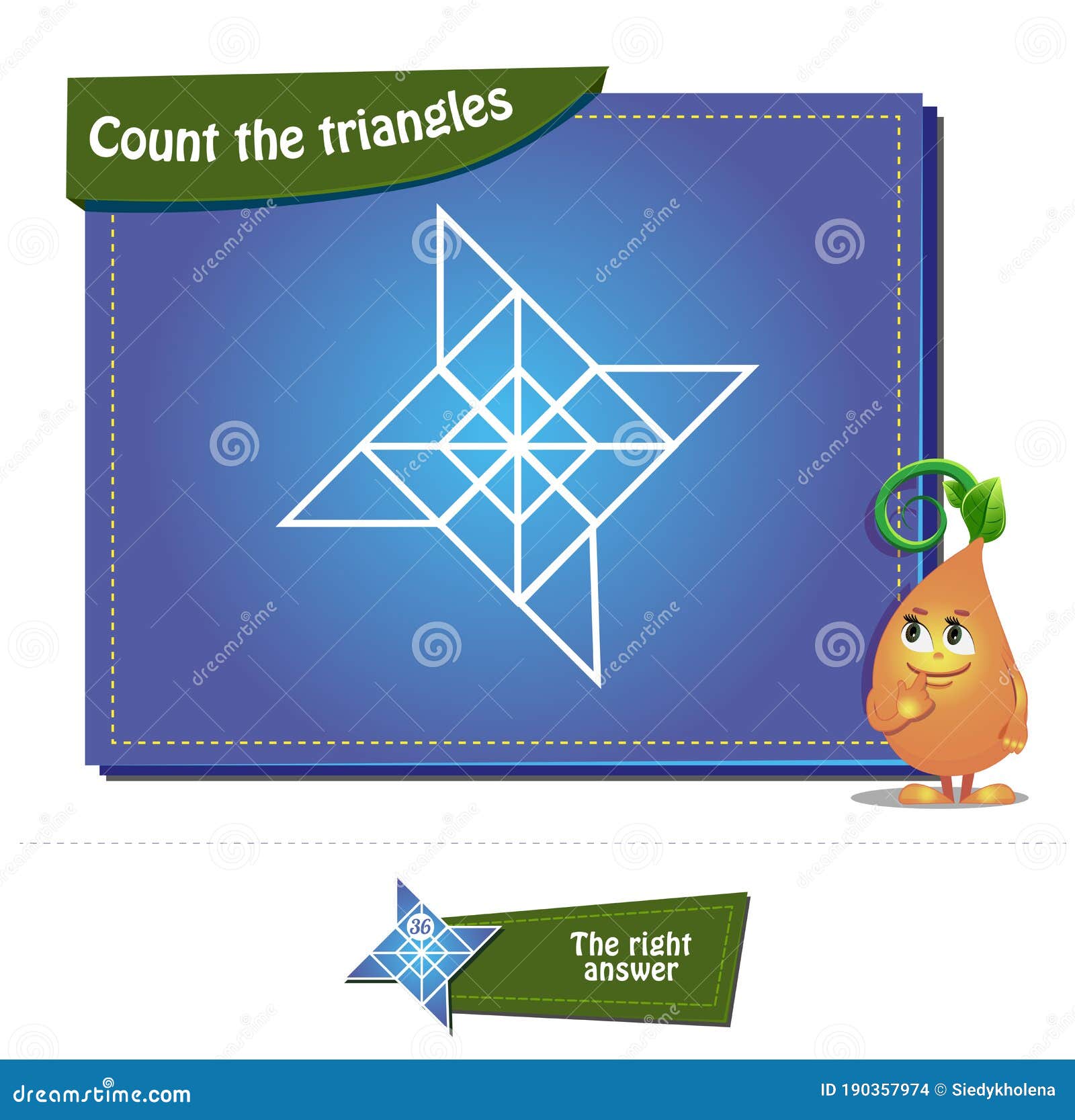 Count the Triangles 25 Brainteaser Stock Illustration - Illustration of ...