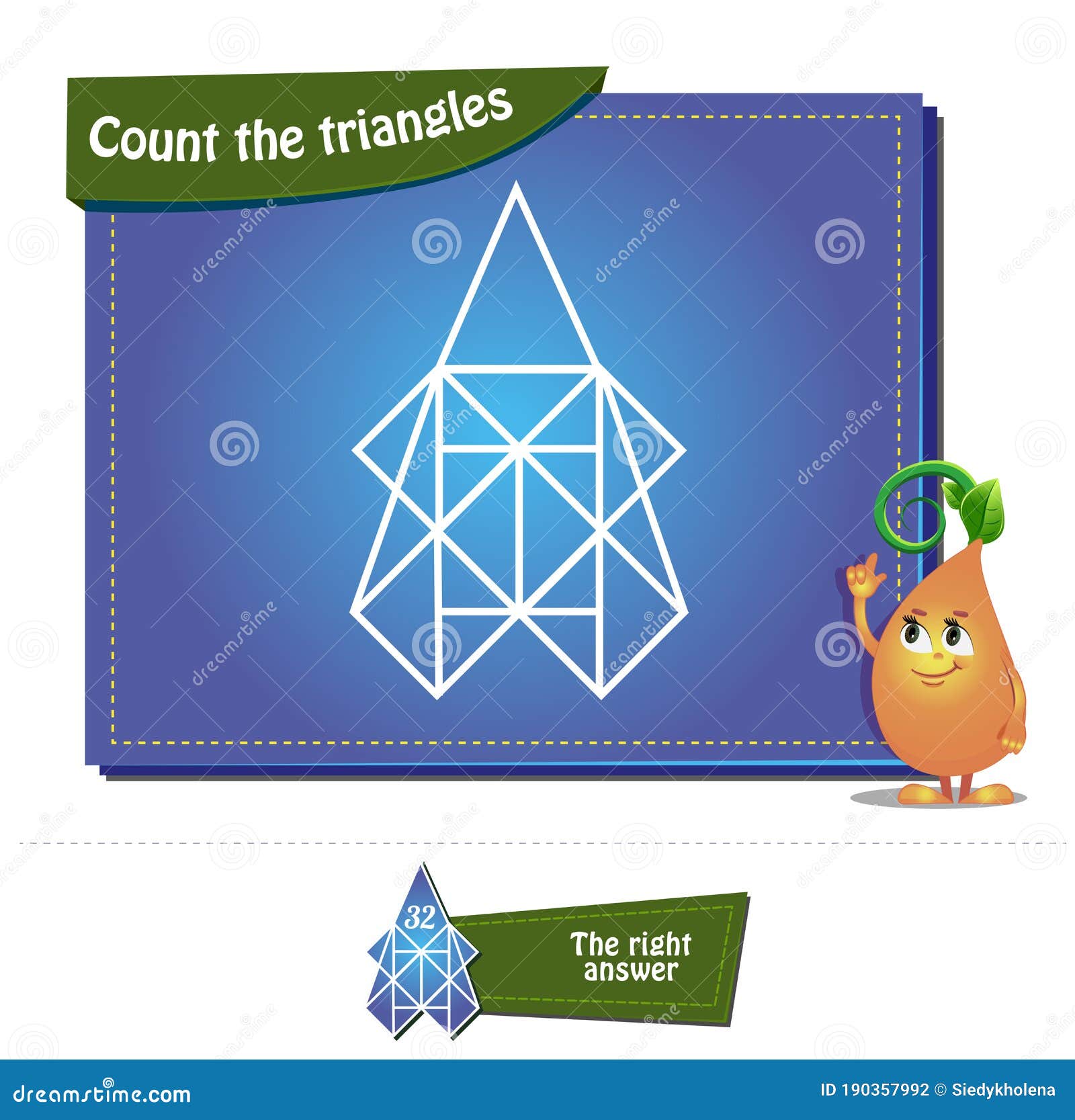 Count the Triangles 24 Brainteaser Stock Illustration - Illustration of ...