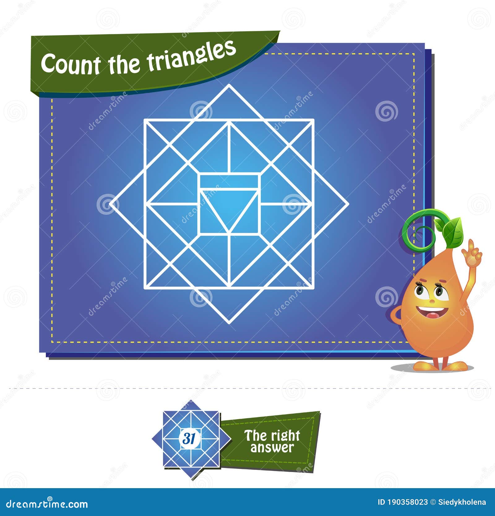 Count the Triangles 29 Brainteaser Stock Illustration - Illustration of ...