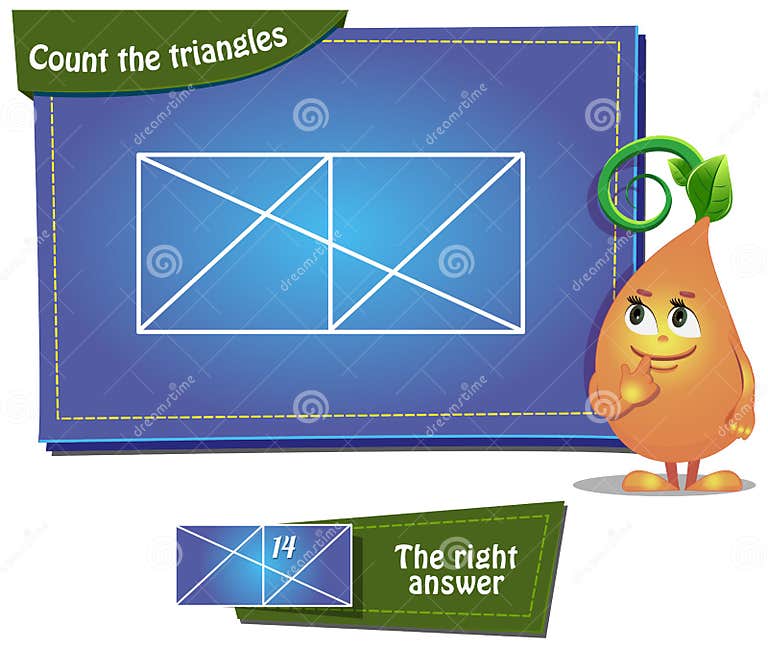 Count the triangles 12a stock illustration. Illustration of smile ...