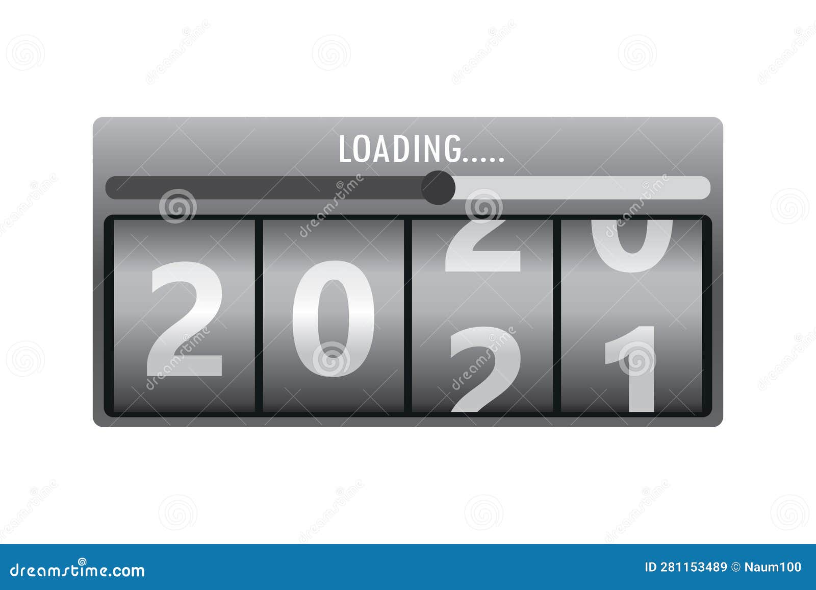 Countdown Calendar, Loading Process with Year 2020 and 2021. Happy New ...