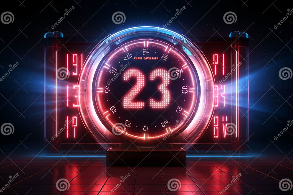 Countdown Clock with Bold Numbers and Glowing Stock Illustration ...