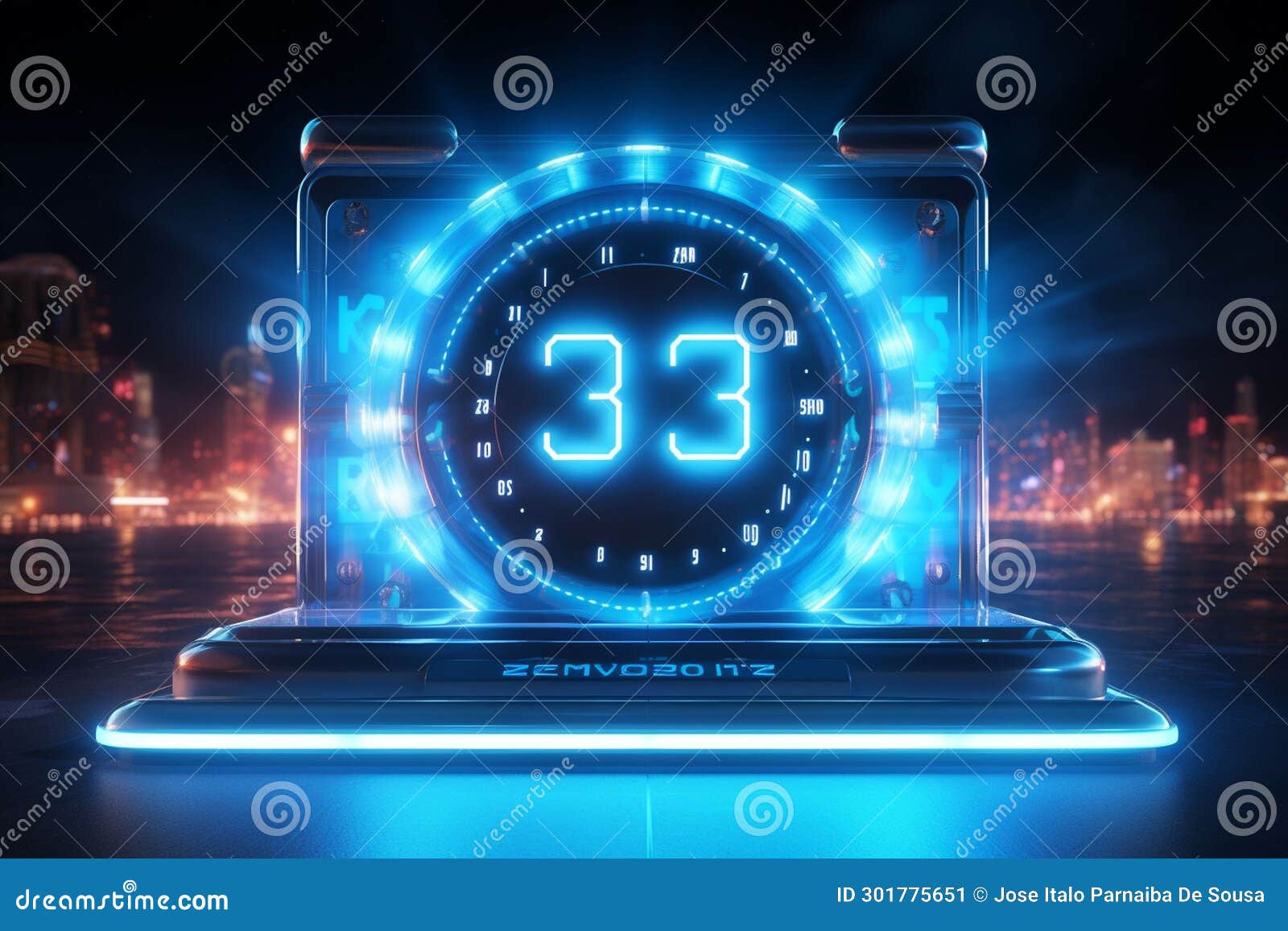 Countdown Clock with Bold Numbers and Glowing Stock Illustration ...